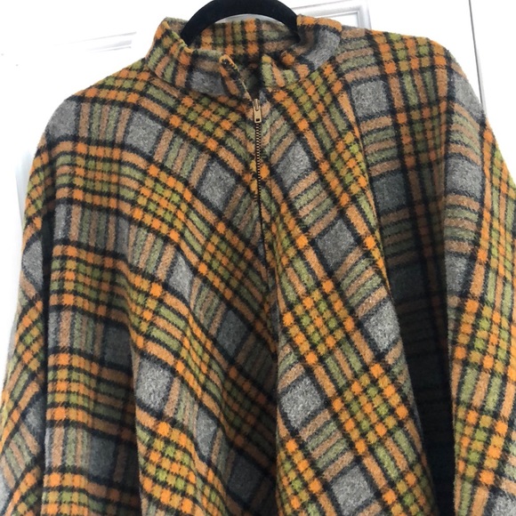 Jackets & Coats | Plaid Wool Poncho | Poshmark